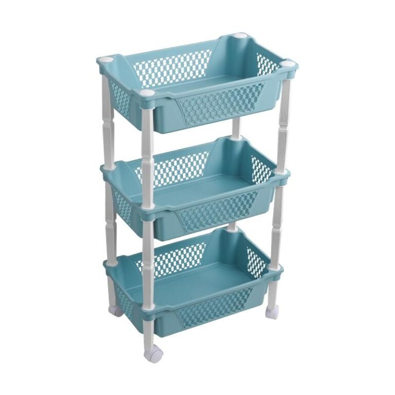 3 Level Plastic Rolling Storage Rack - 8 Pcs/Ctn - American Golden Season