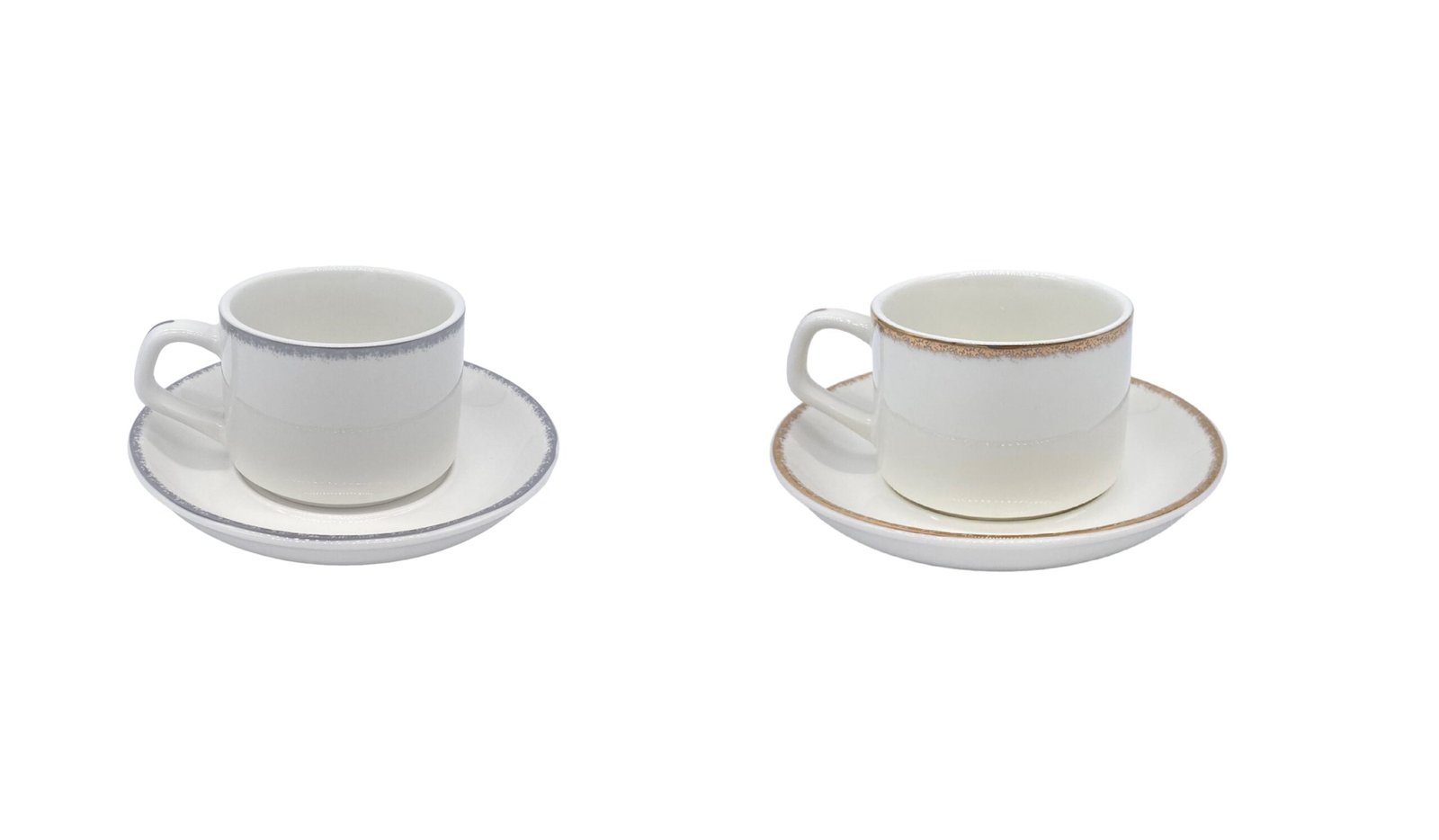 Ceramic Tea Cup & Saucer Set - 12 pc -8 Set/Ctn - American Golden Season