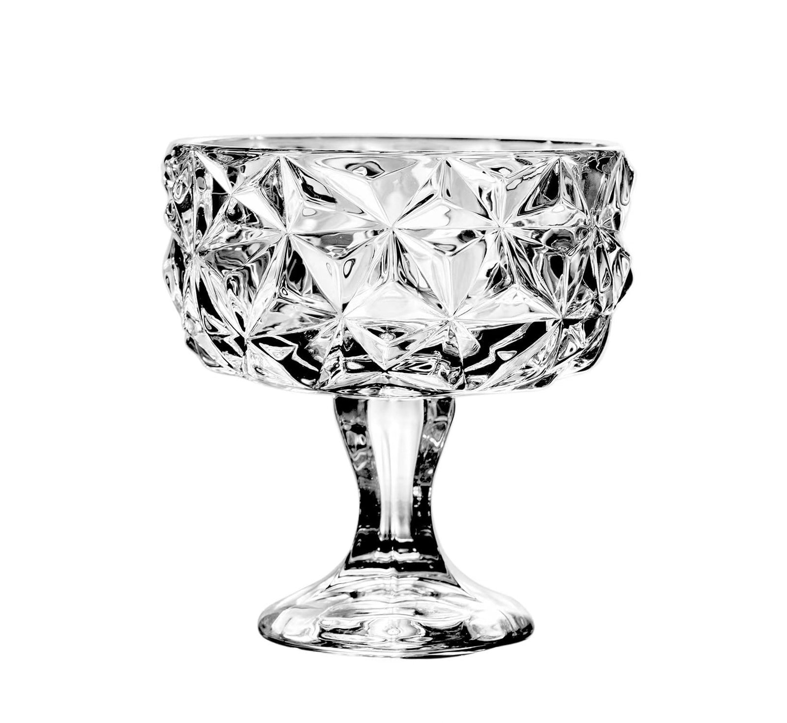 FRUIT BOWL W/ STAND (GLASS ROUND) - 16 PCS/CTN - American Golden Season